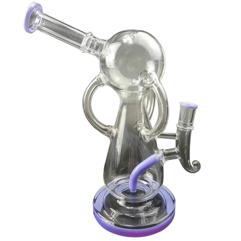10" Artsy Recycler Glass Bong - Puffing Bird