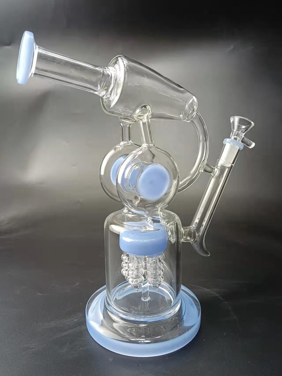 10" Gourd Percolator Three Chamber Glass Bong - Puffing Bird