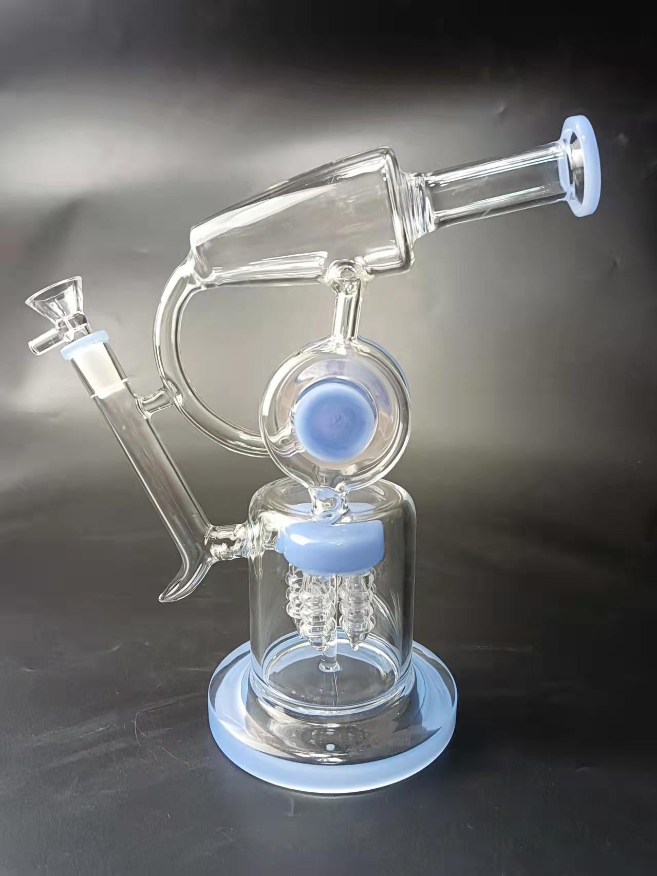 10" Gourd Percolator Three Chamber Glass Bong - Puffing Bird