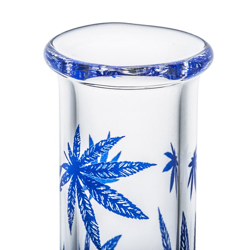 11" Marijuana Leaf Glass Bong - Puffing Bird