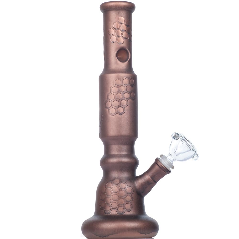 12" Bee Hive Beaker Glass Bong - Puffing Bird