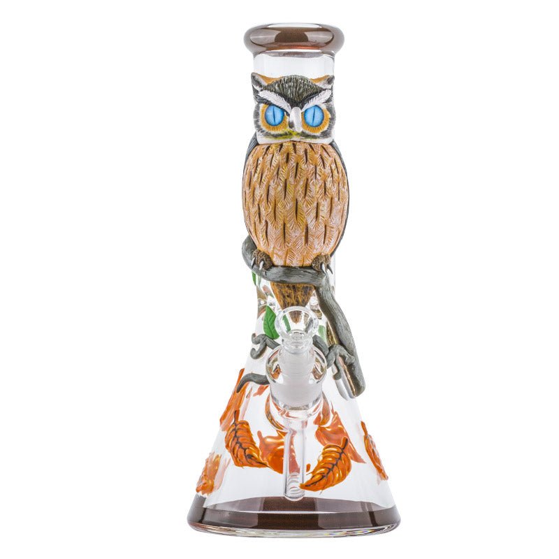 13" Owl Theme Beaker Bong - Puffing Bird