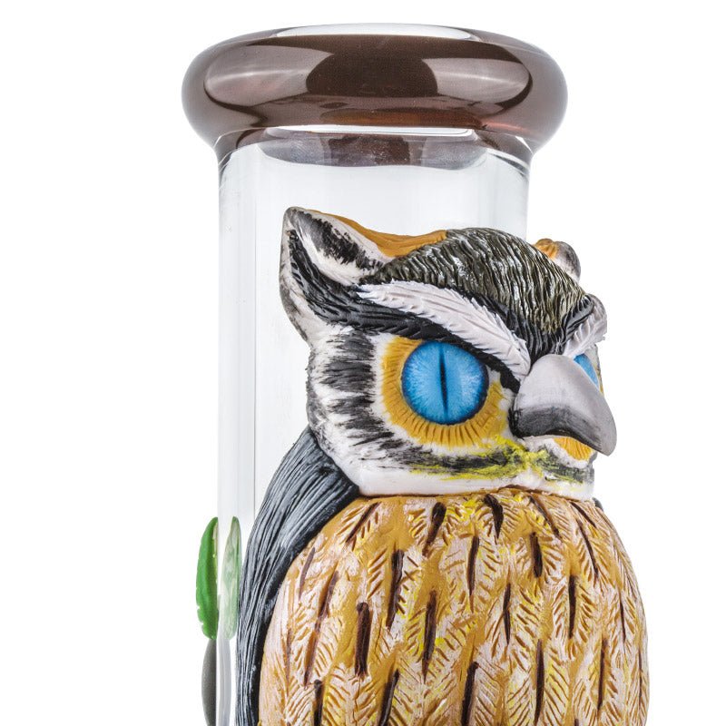 13" Owl Theme Beaker Bong - Puffing Bird