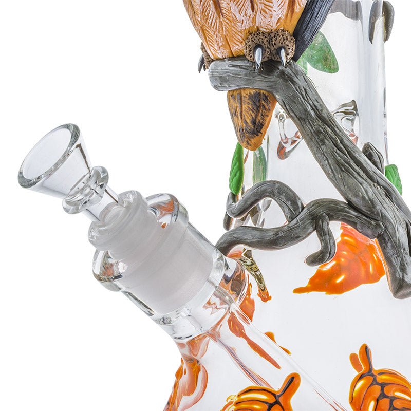 13" Owl Theme Beaker Bong - Puffing Bird