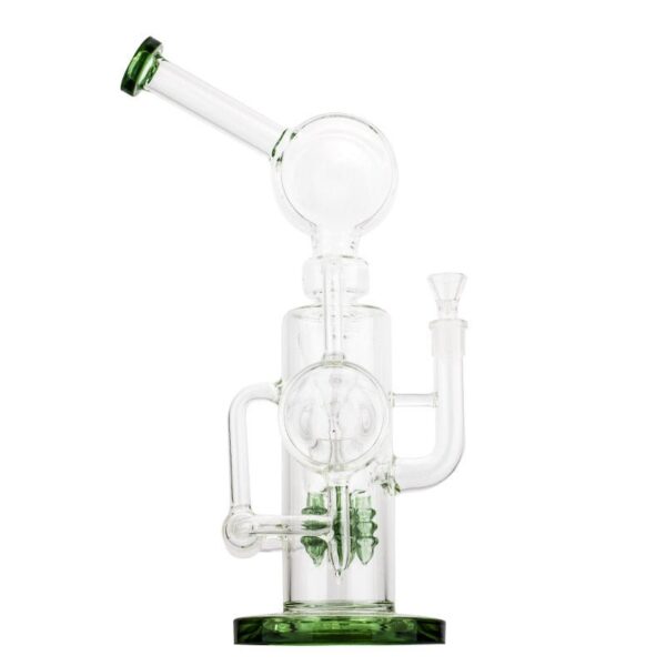 14" Gourd Perc w/ Multi Chamber Glass Bong - Puffing Bird