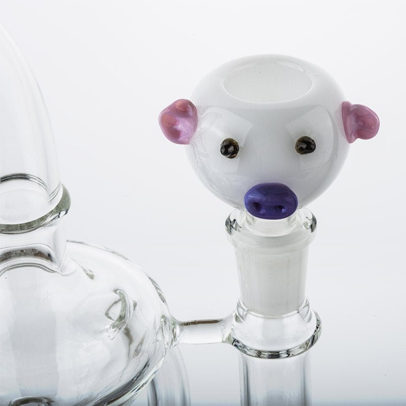 14mm Male Funny Pig Bong Bowl - Puffing Bird