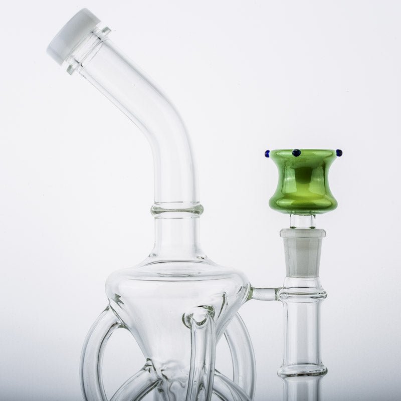 14mm Male Green Bong Bowl With Blue Marbles - Puffing Bird
