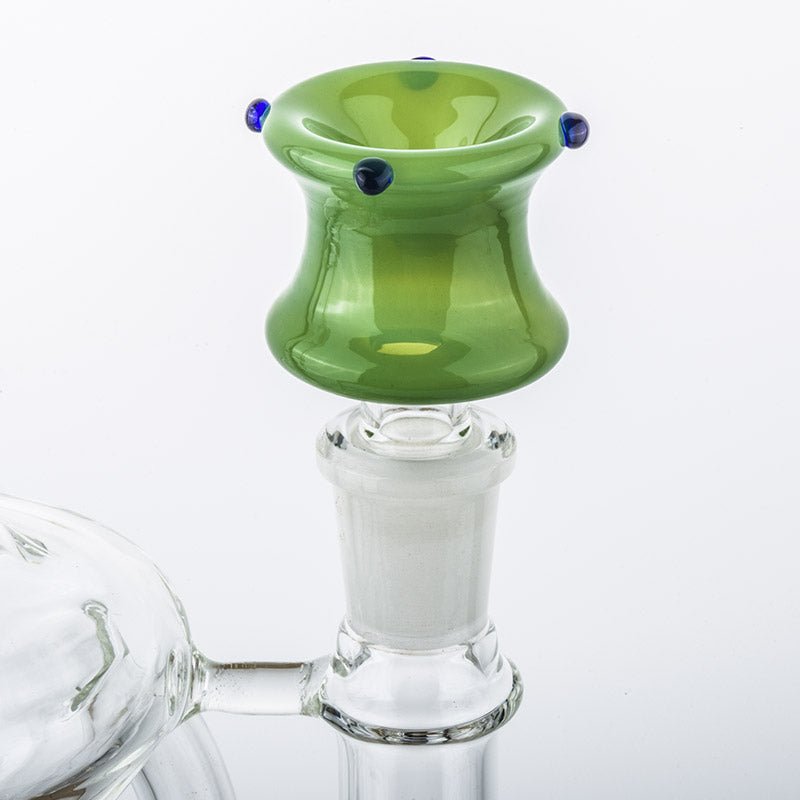 14mm Male Green Bong Bowl With Blue Marbles - Puffing Bird