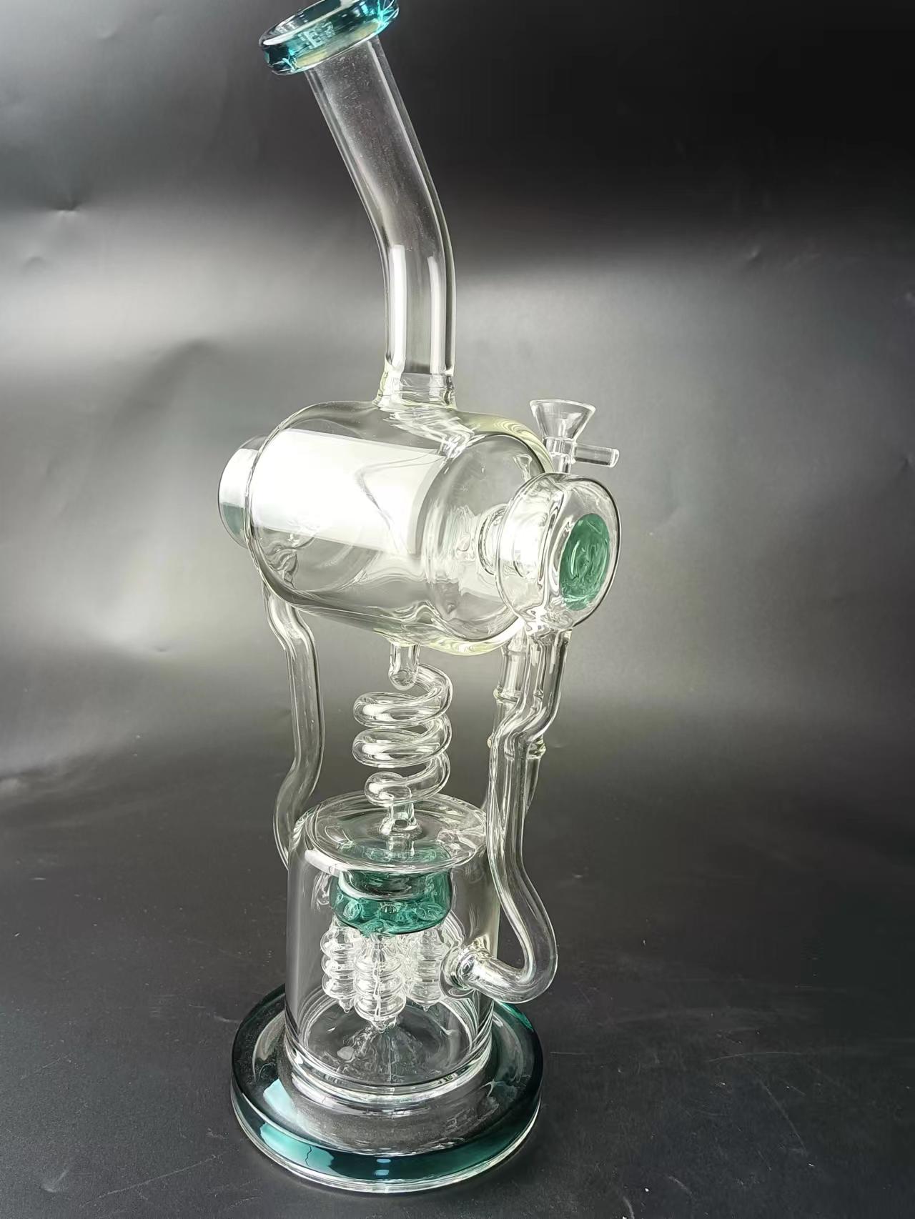 15" Spiral Coil Recycler Bong - Puffing Bird