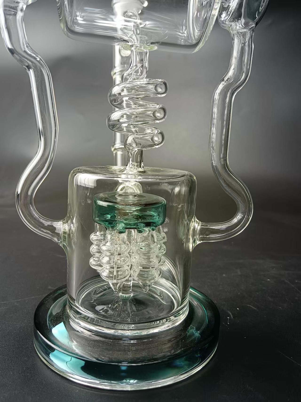 15" Spiral Coil Recycler Bong - Puffing Bird