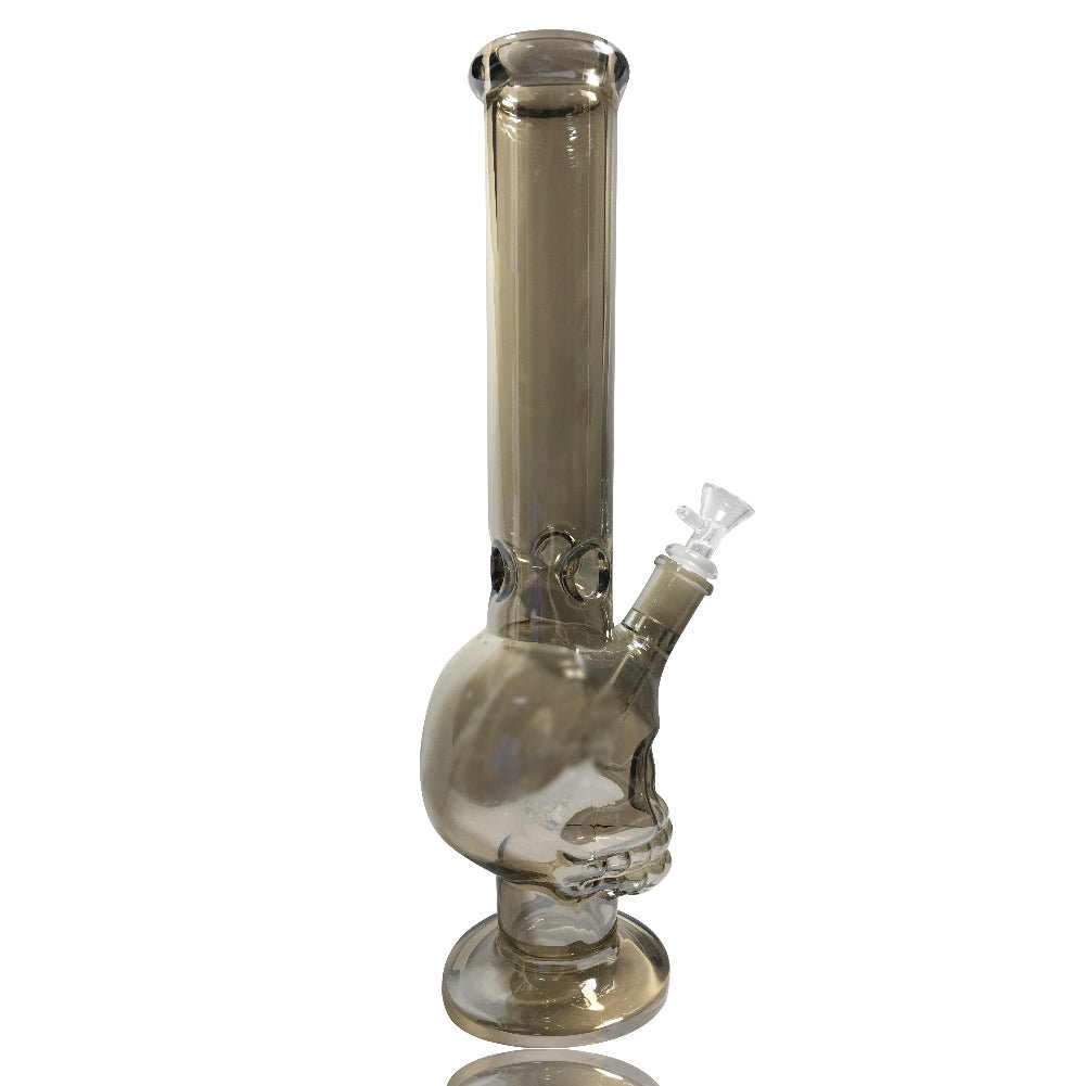 15" Straight Skull Glass Bong - Puffing Bird