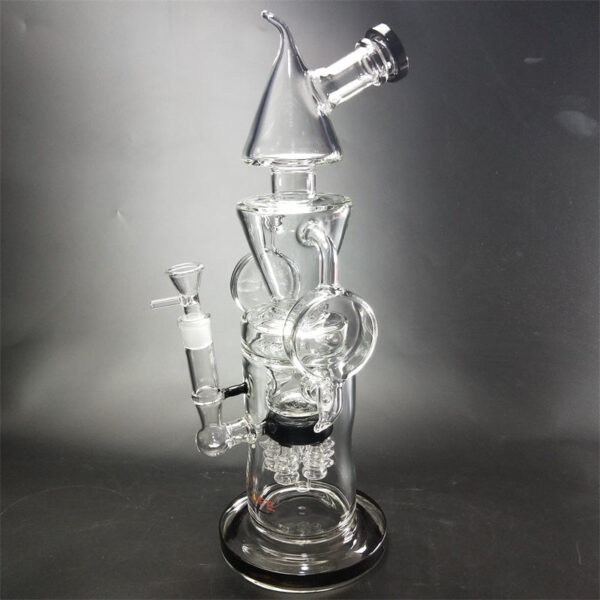 15" Triangle Recycler Glass Bong - Puffing Bird