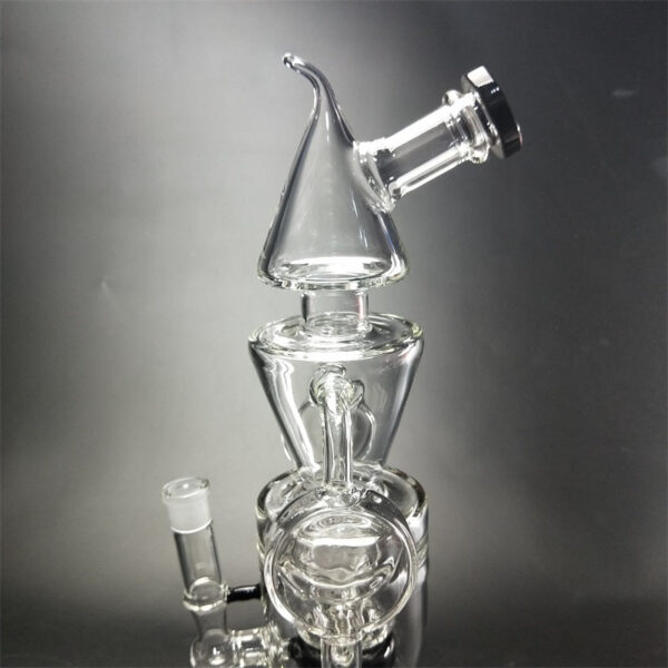 15" Triangle Recycler Glass Bong - Puffing Bird