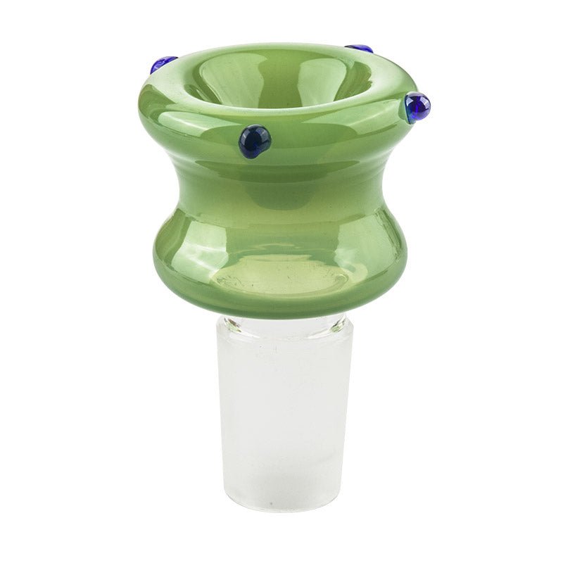 18mm Male Green Bong Bowl With Blue Marbles - Puffing Bird
