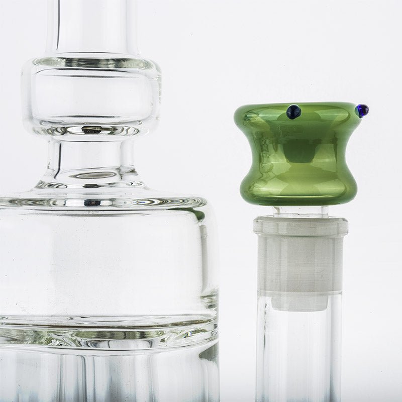 18mm Male Green Bong Bowl With Blue Marbles - Puffing Bird