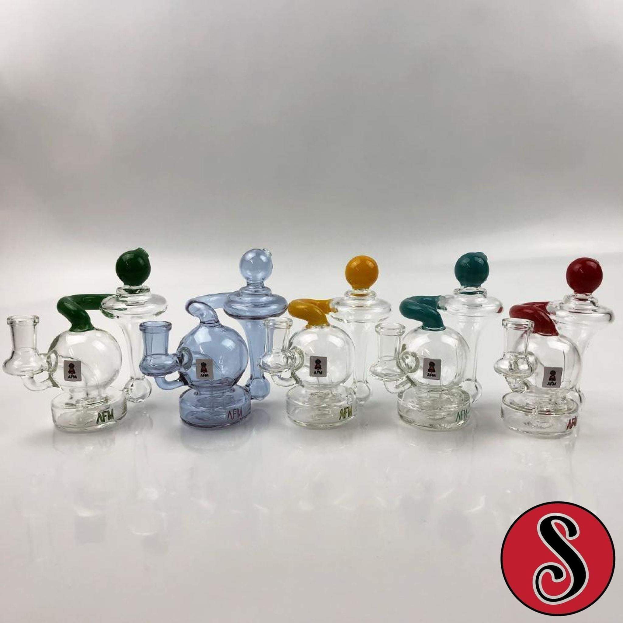 5" AFM Mini Recycler Rig With Shower Head Perc And Round Mouth Piece ...