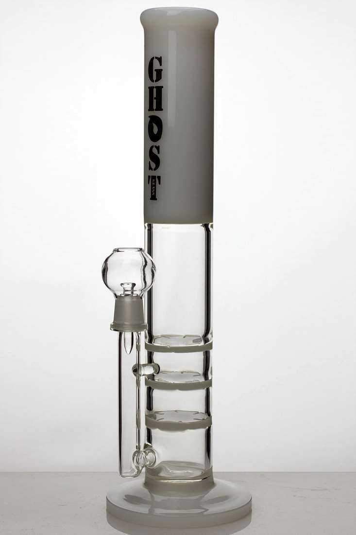13" Ghost 2-in-1 Triple Flat Honeycomb Bong - Puffing Bird