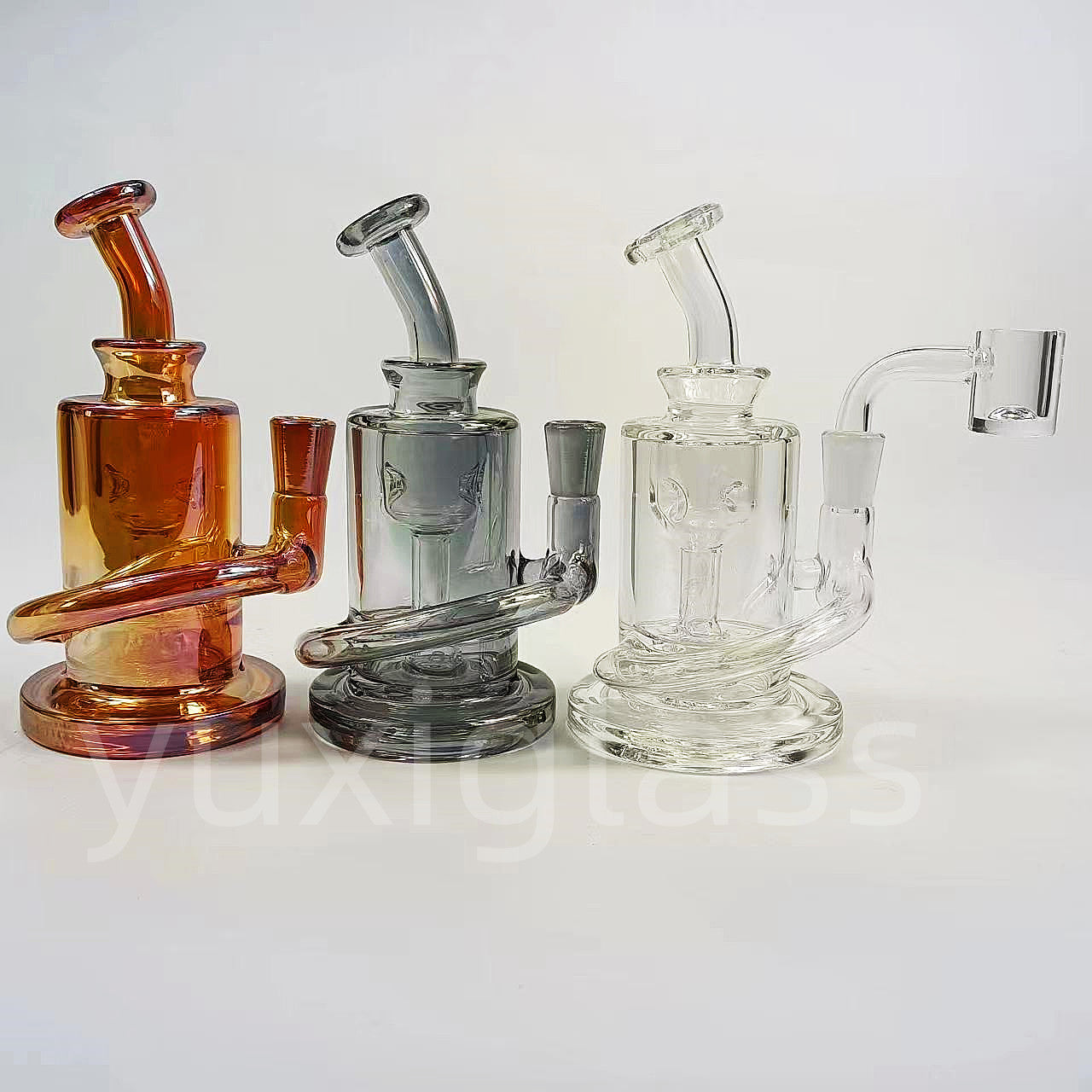 5" Glass Recycler Dab Rig - Puffing Bird