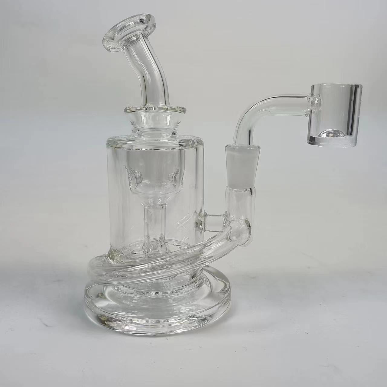 5" Glass Recycler Dab Rig - Puffing Bird