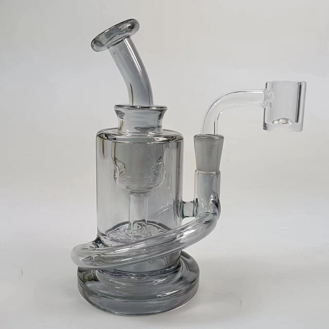 5" Glass Recycler Dab Rig - Puffing Bird