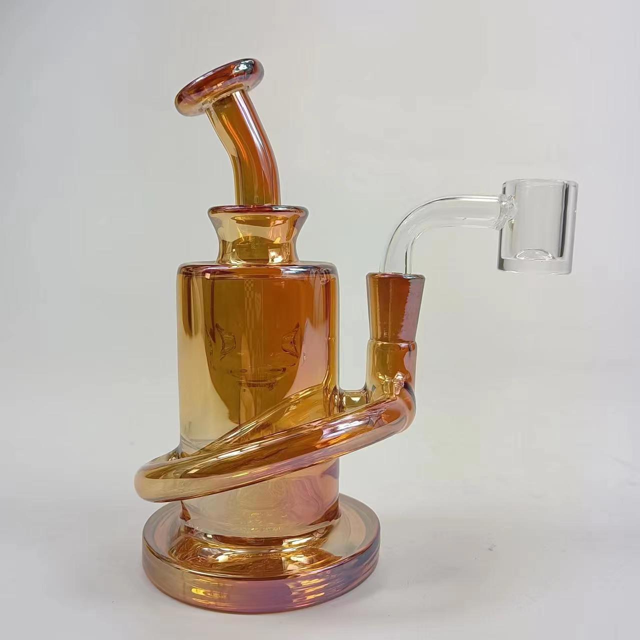 5" Glass Recycler Dab Rig - Puffing Bird