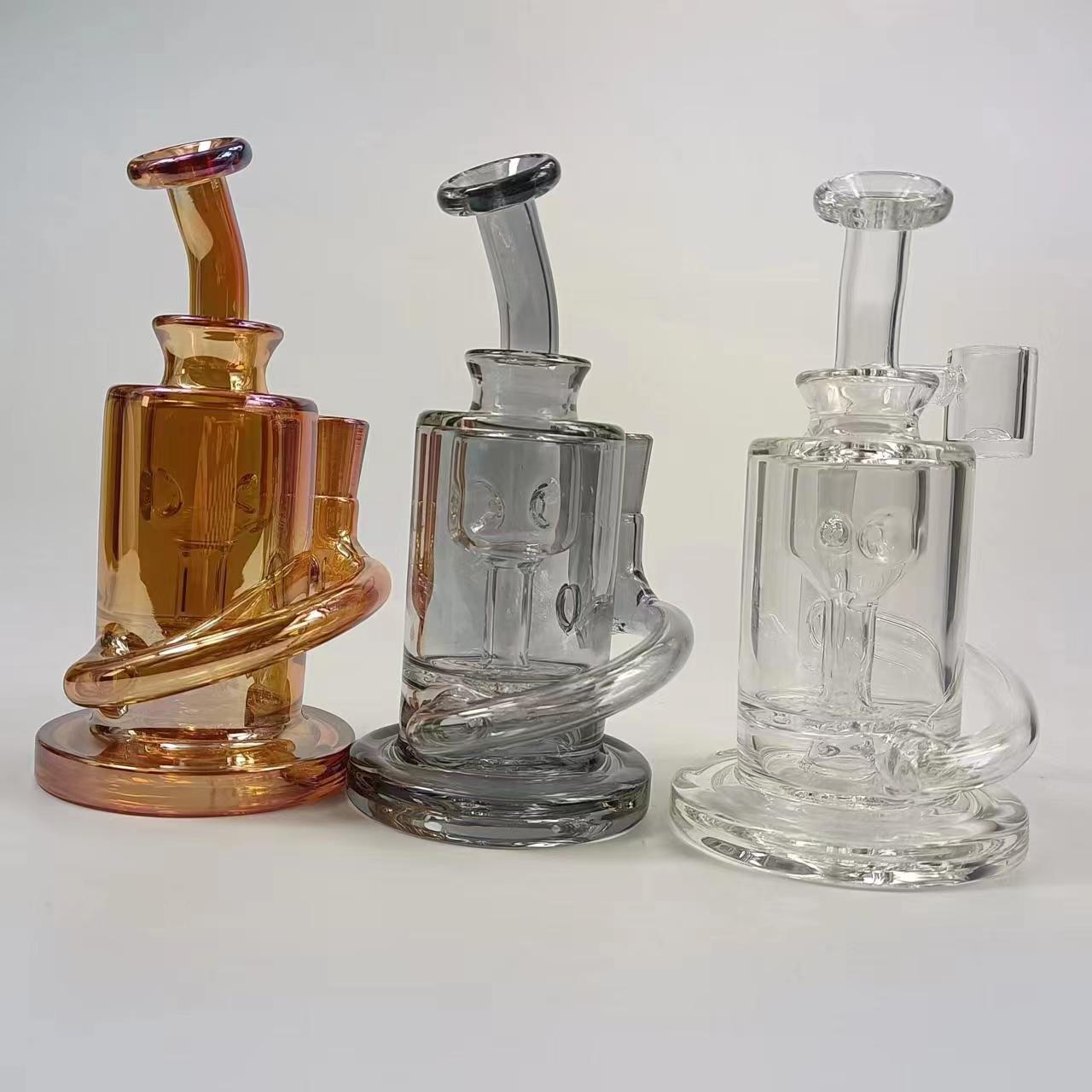 5" Glass Recycler Dab Rig - Puffing Bird