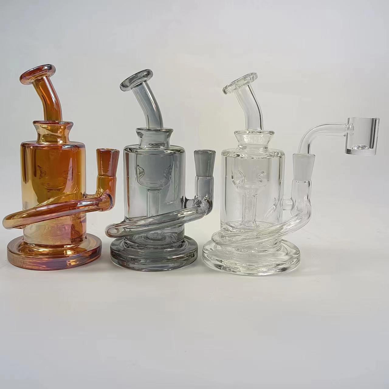 5" Glass Recycler Dab Rig - Puffing Bird
