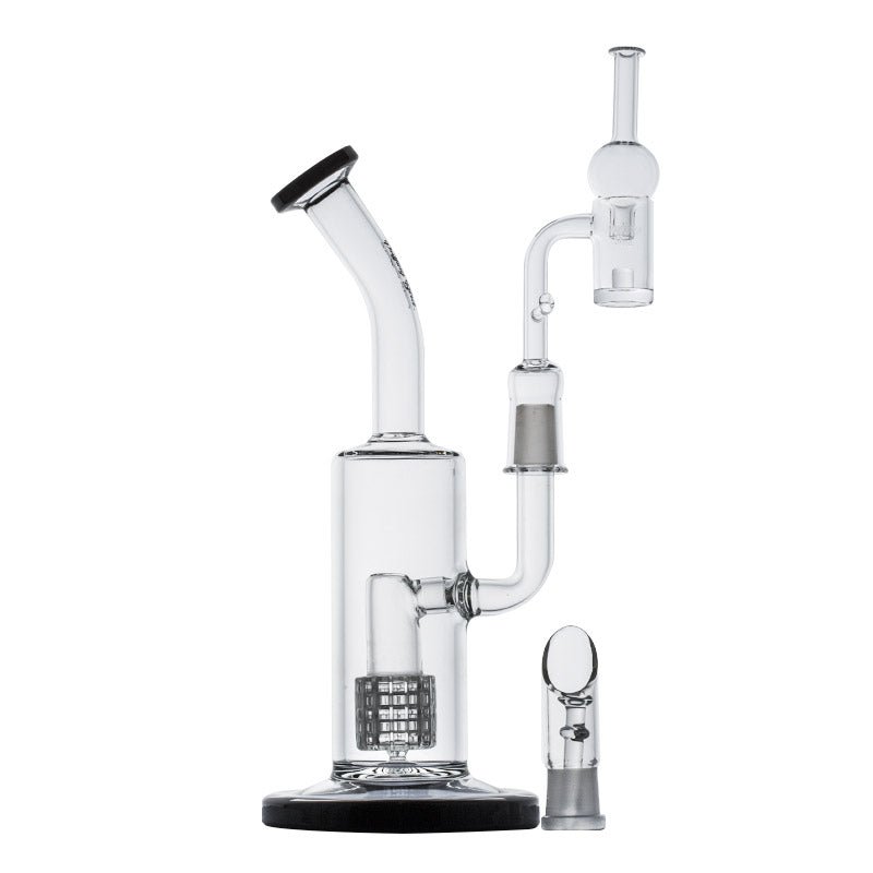 Mini Matrix Perc Dab Rig Set w/Quartz Banger and Carb Cap - Puffing Bird