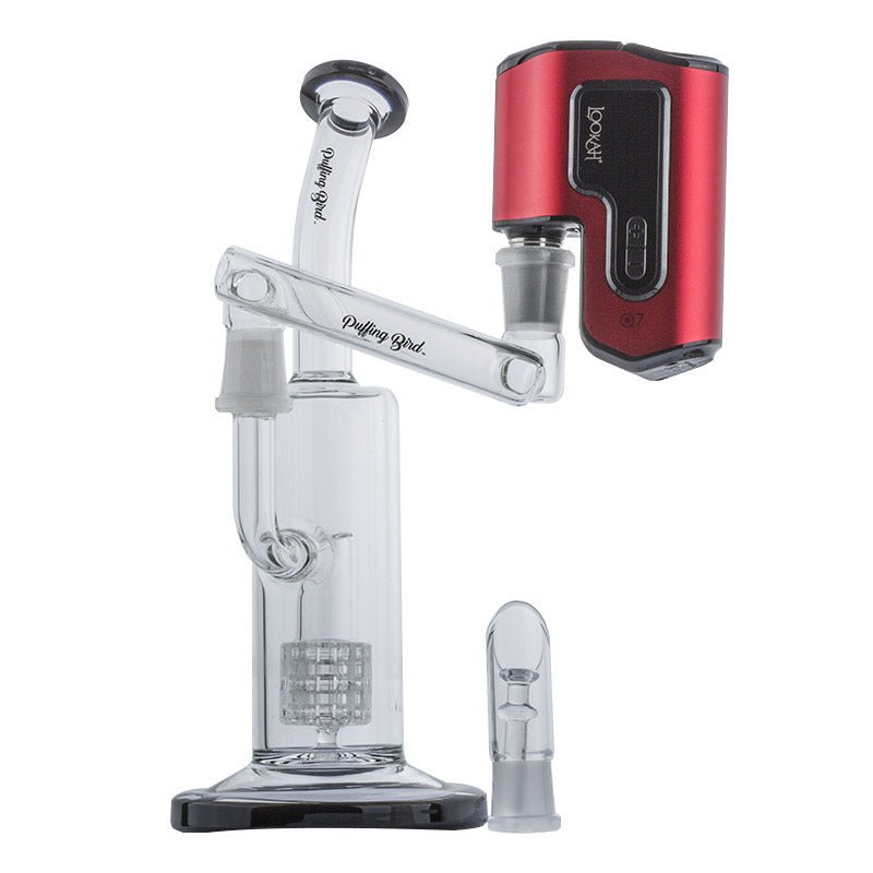 8.2" Mini Matrix Perc Dab Rig w/ Lookah Q7 Electric Dab Nail - Puffing Bird