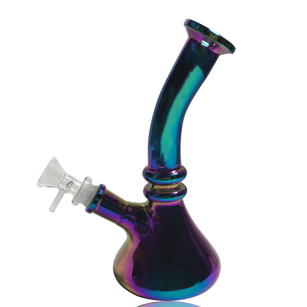 8" Electroplated Glass Dab Rig - Puffing Bird