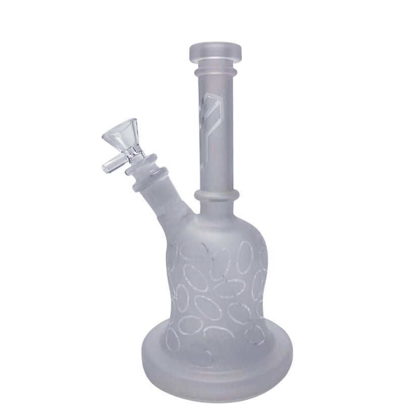 8" Frosted Glass Dab Rig - Puffing Bird