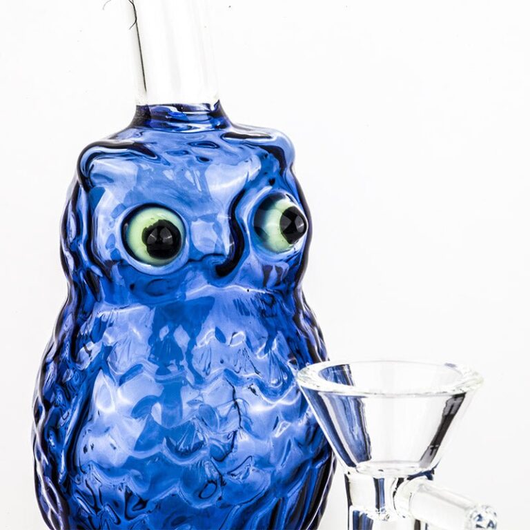 8" Owl Theme Glass Bong - Puffing Bird