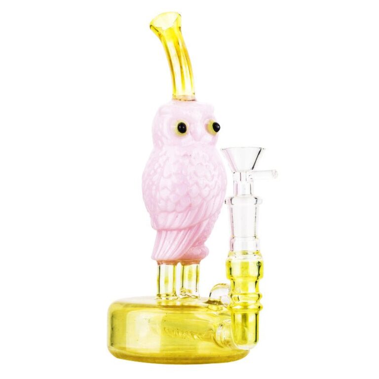 8" Owl Theme Glass Bong - Puffing Bird