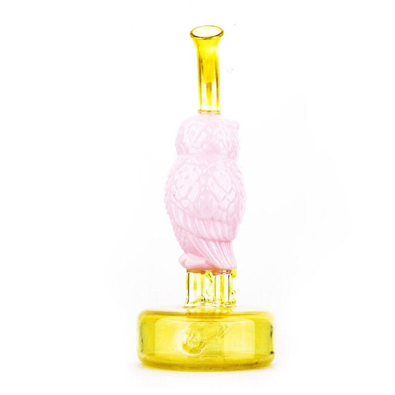 8" Owl Theme Glass Bong - Puffing Bird