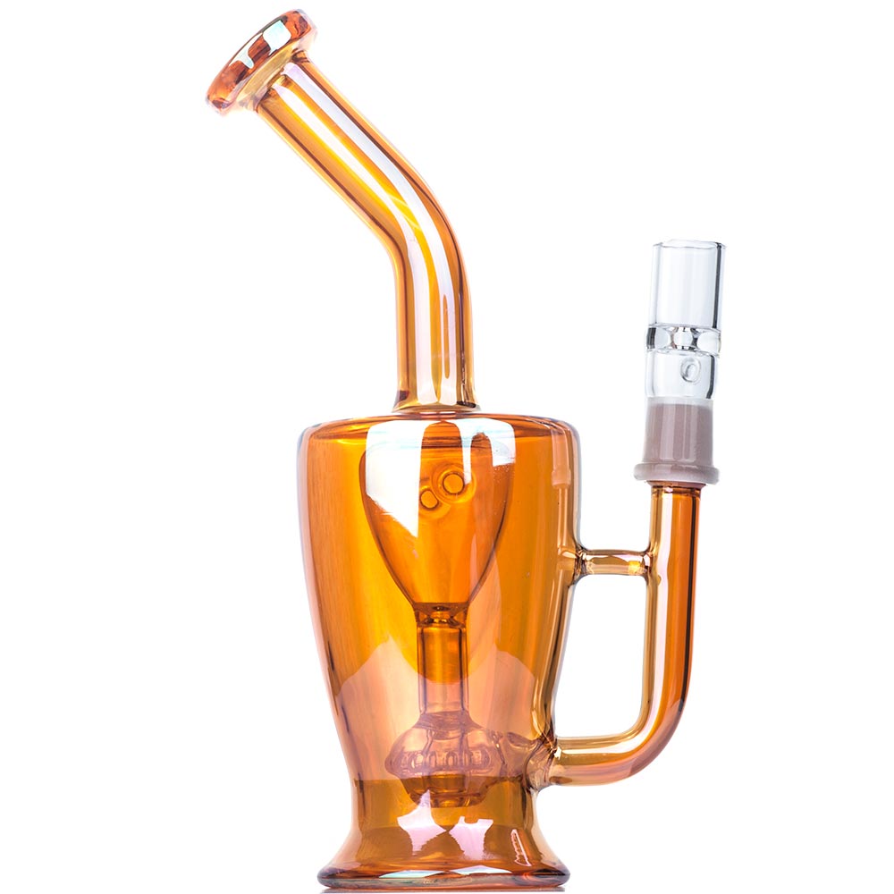 8" Heady Orange Glass Bong - Puffing Bird