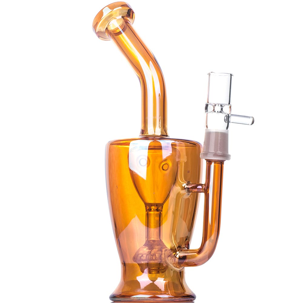 8" Heady Orange Glass Bong - Puffing Bird