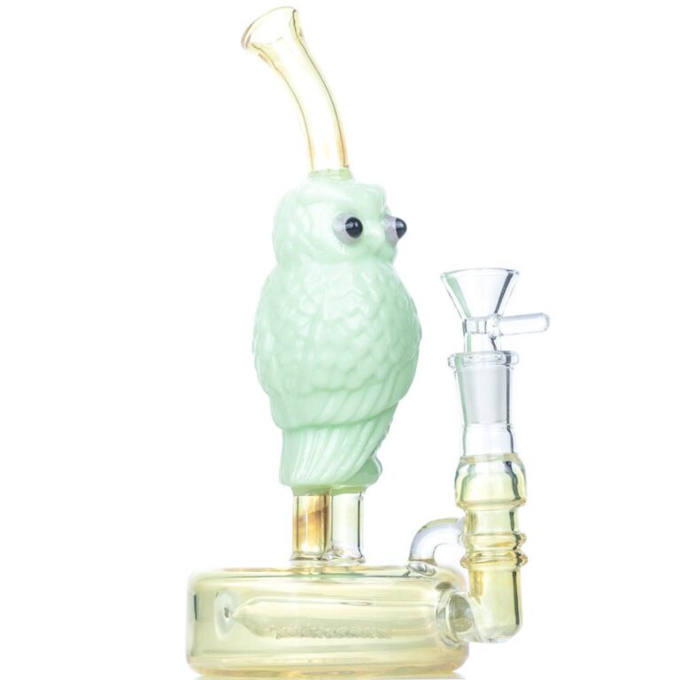 8" Owl Theme Glass Bong - Puffing Bird