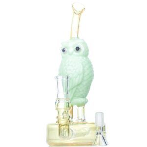 8" Owl Theme Glass Bong - Puffing Bird