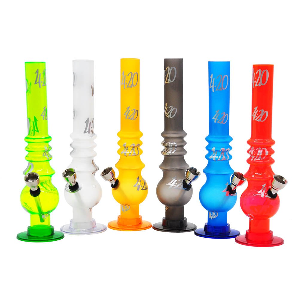 8" Acrylic Bong 420 Pattern(Random Color) - Puffing Bird