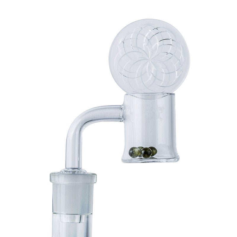 Clear Vortex Pattern Quartz Channel Cap 40mm - Puffing Bird