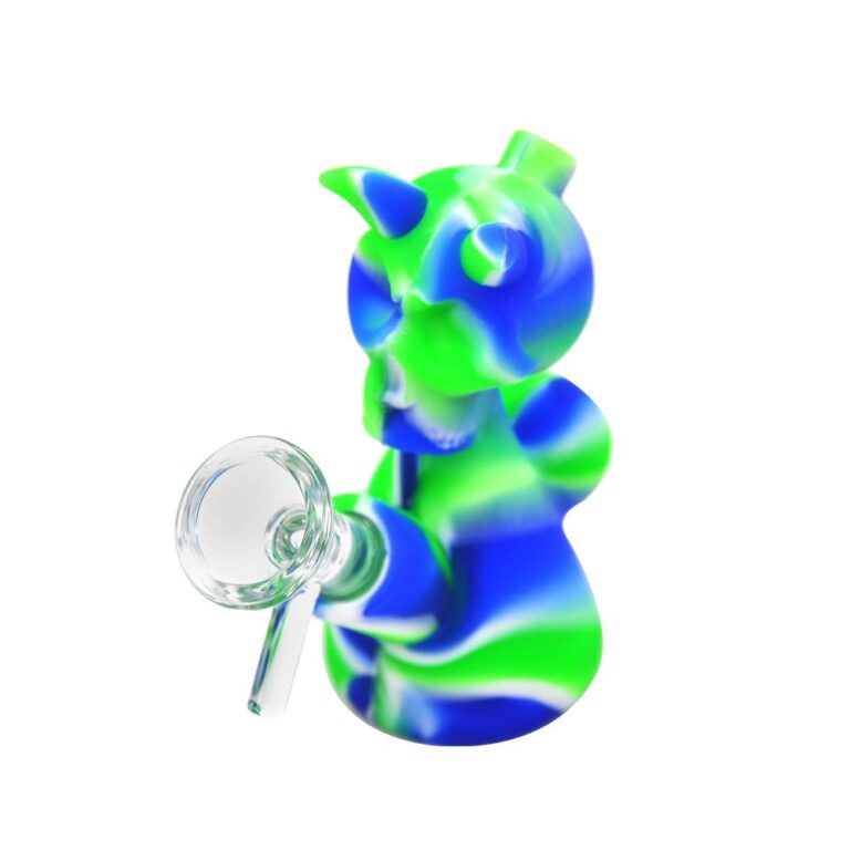 Devil Skull Mini Silicone Bubbler Bong - Puffing Bird