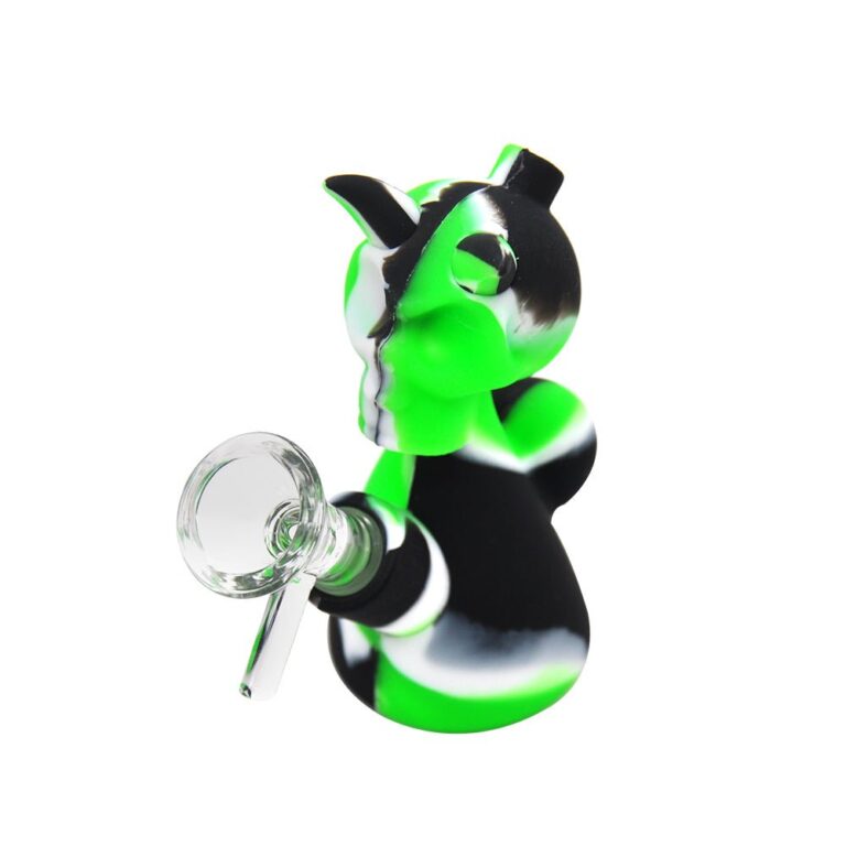 Devil Skull Mini Silicone Bubbler Bong - Puffing Bird
