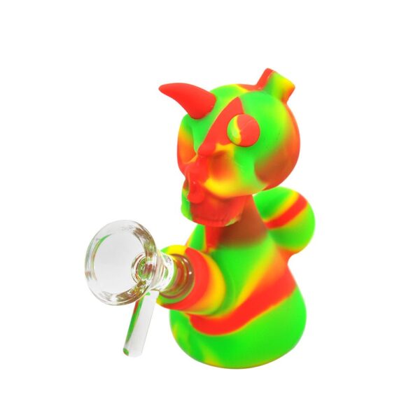 Devil Skull Mini Silicone Bubbler Bong - Puffing Bird