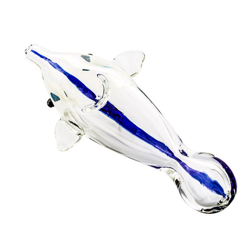 Dolphin Glass Spoon Pipe - Puffing Bird