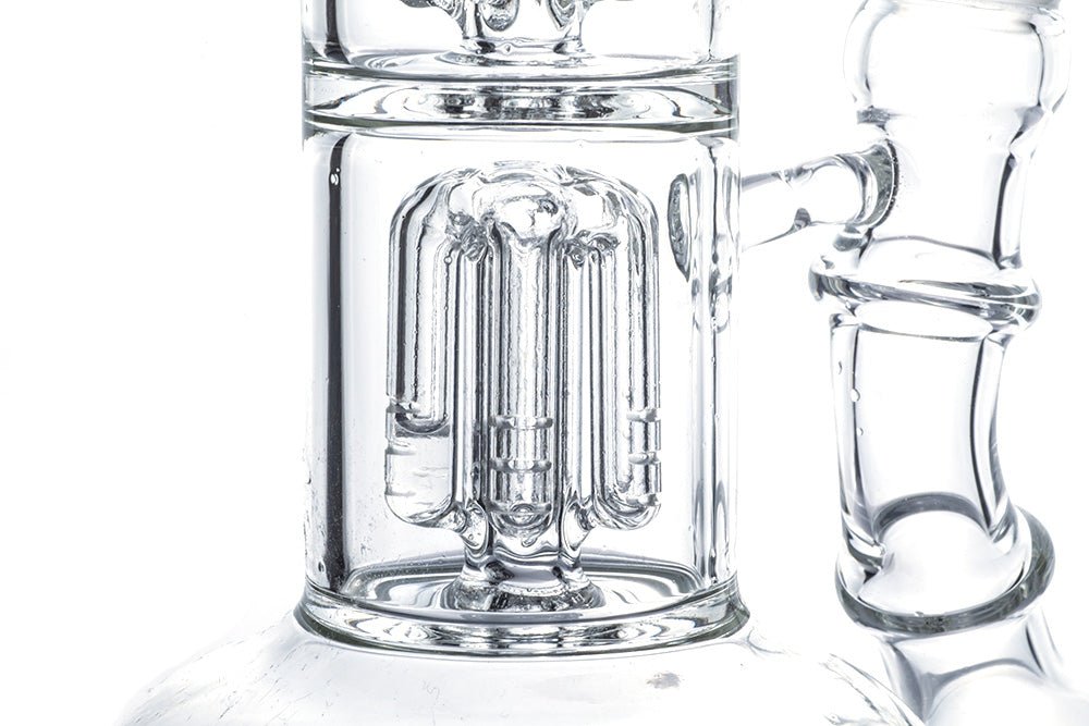 10" Double Tree Perc With In Line Diffuser Bong - Puffing Bird