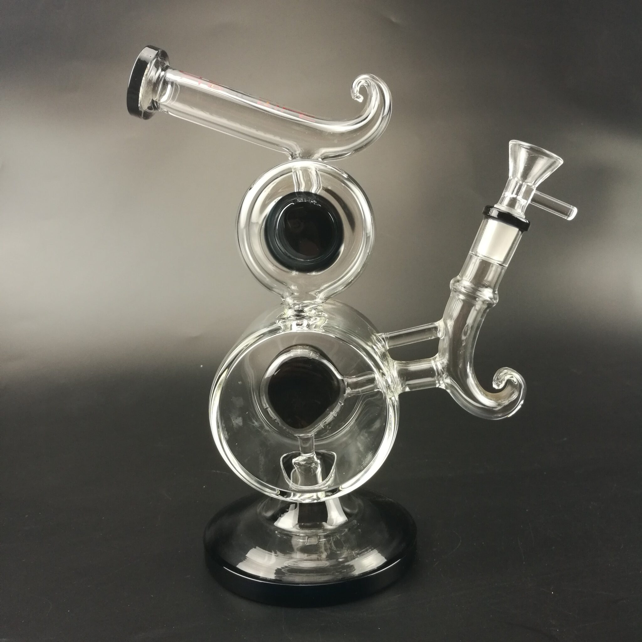 9" Dual Circle Recycler Glass Dab Rig - Puffing Bird