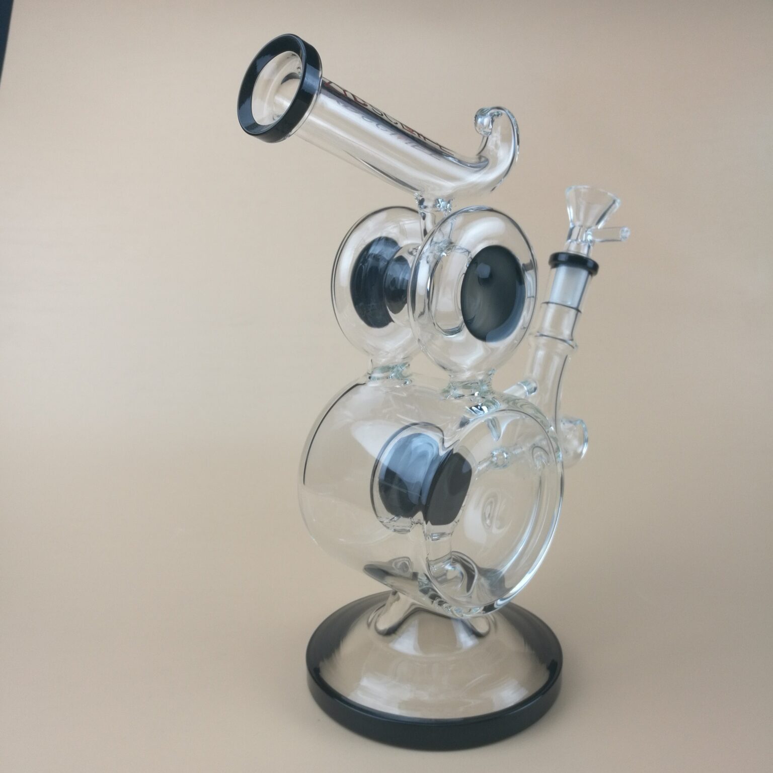9" Dual Circle Recycler Glass Dab Rig - Puffing Bird