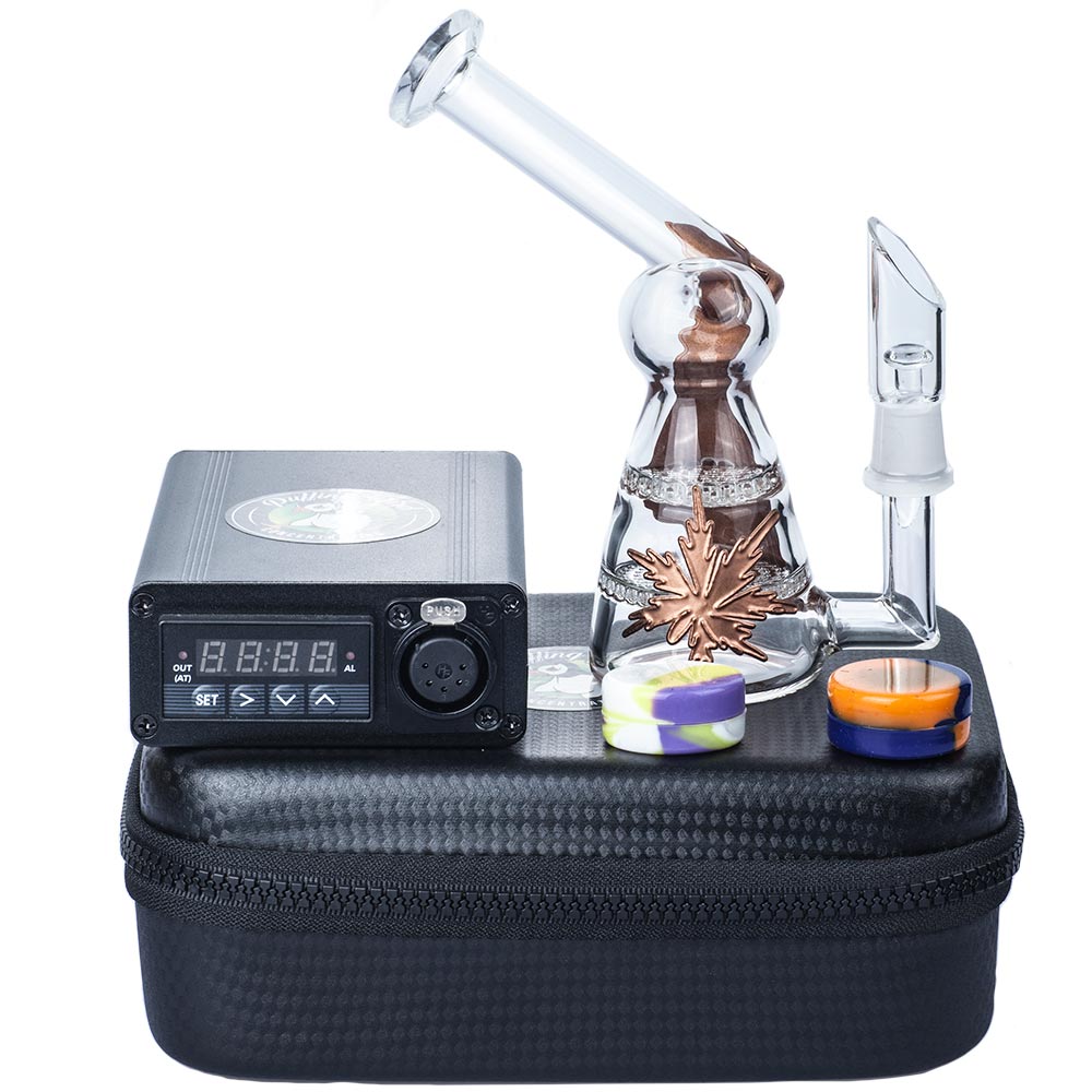Quartz Enail W/ Honeycomb Perc Dab Rig Bundle - Puffing Bird