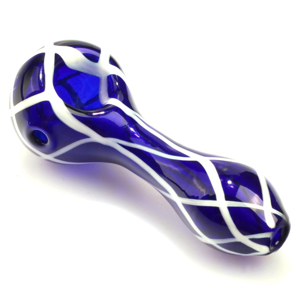 Fumed Color Changing Pipe and Blue Glass Pipe w/ White Stripes Set ...