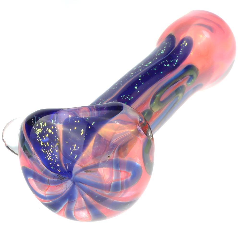 Fumed Purple Color Changing Pipe and Nano Clear Glass Spoon Pipe Set ...